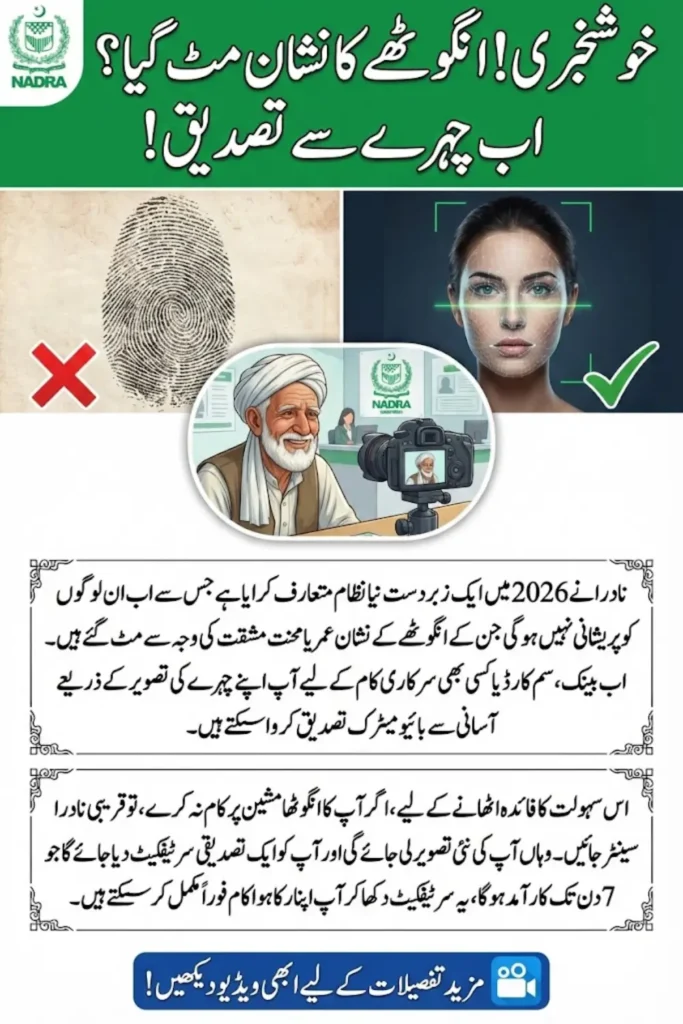 NADRA Facial Recognition 2026 – Solve Faded Fingerprint Issues Instantly